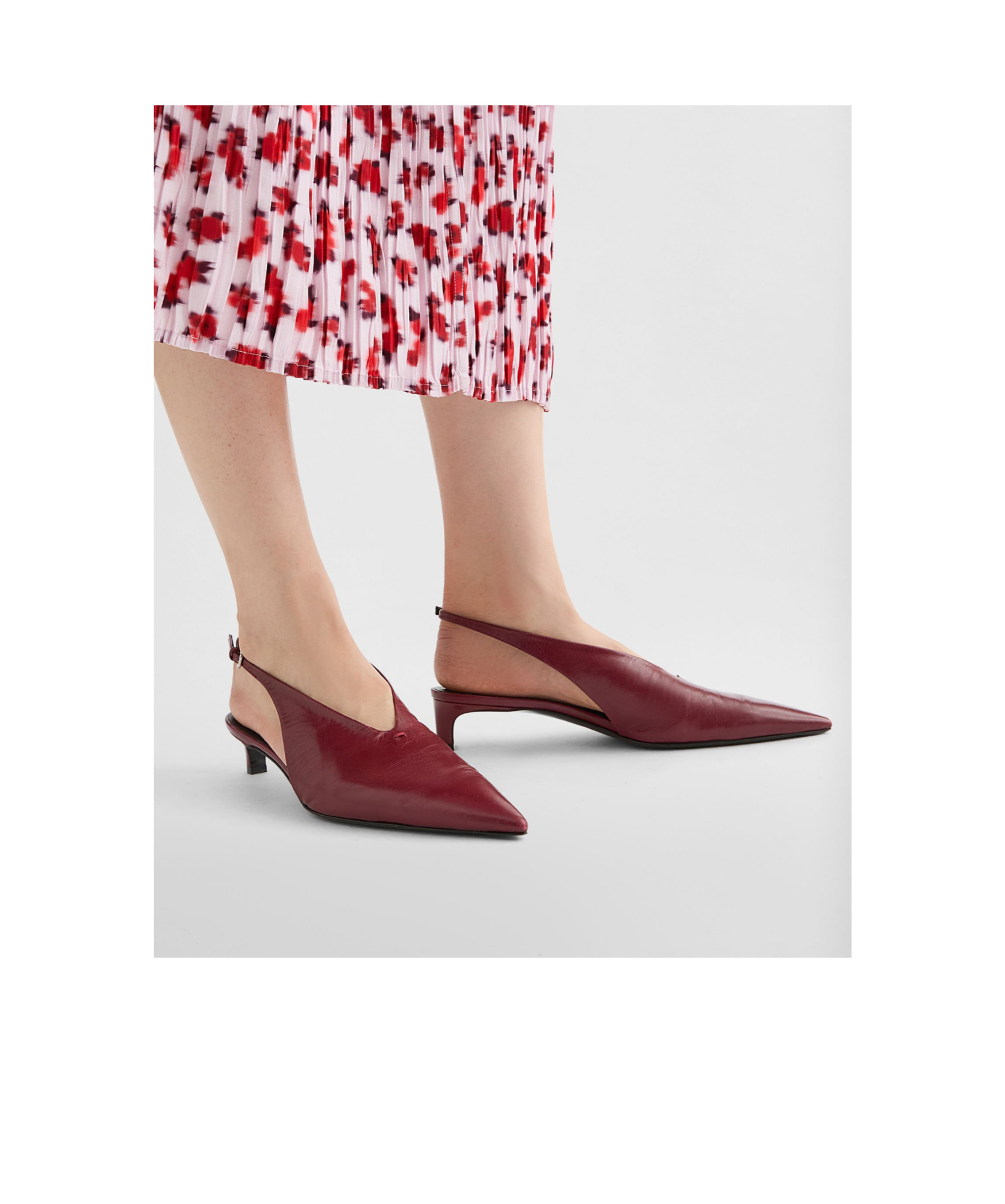 JIL SANDER Jil Sander Pointed Toe Low Heel Pumps with Adjustable Ankle Strap